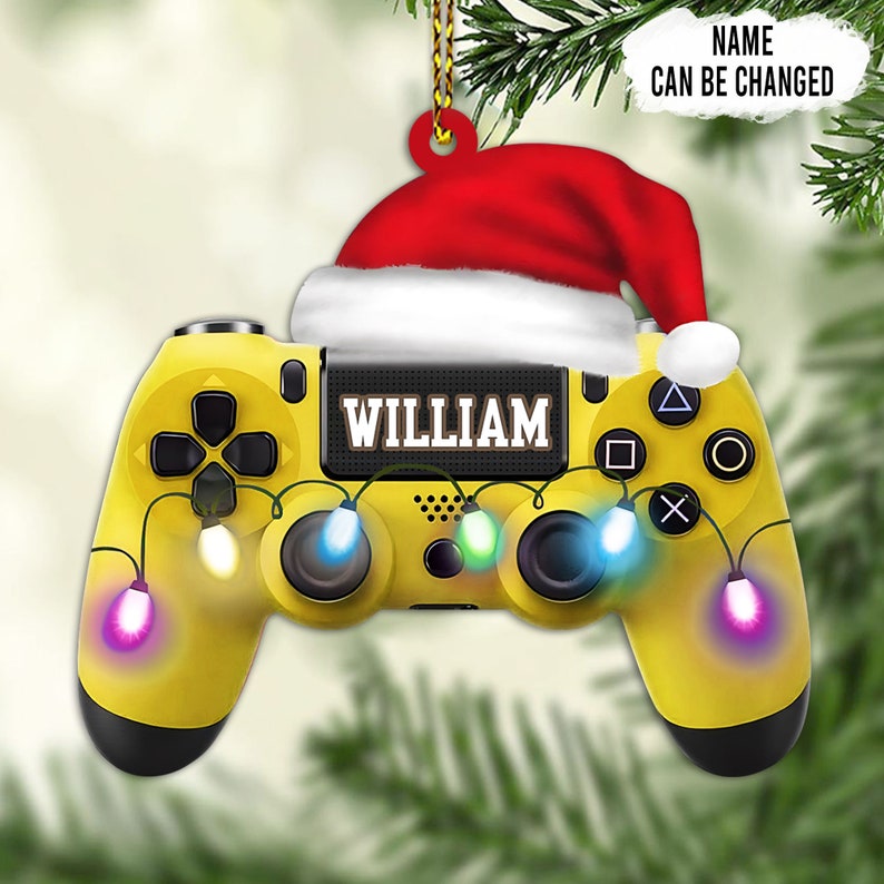 Personalized Name Gaming Hand Play Christmas Light,gaming Ornament ...
