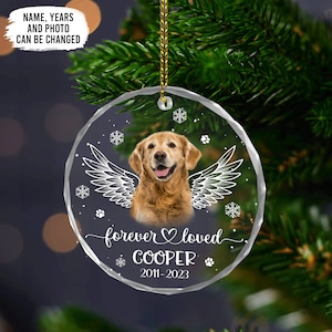 Personalized Dog Memorial Crystal Ornament, Pet Memorial Ornament, in ...