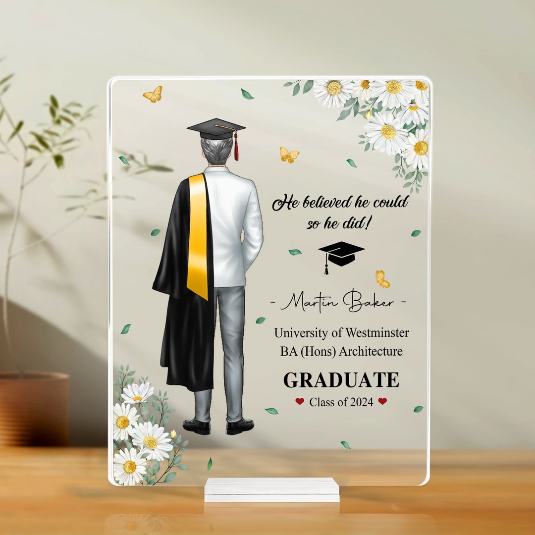 Personalized Graduation Plaque Sign, Graduation Gifts for Him, New ...