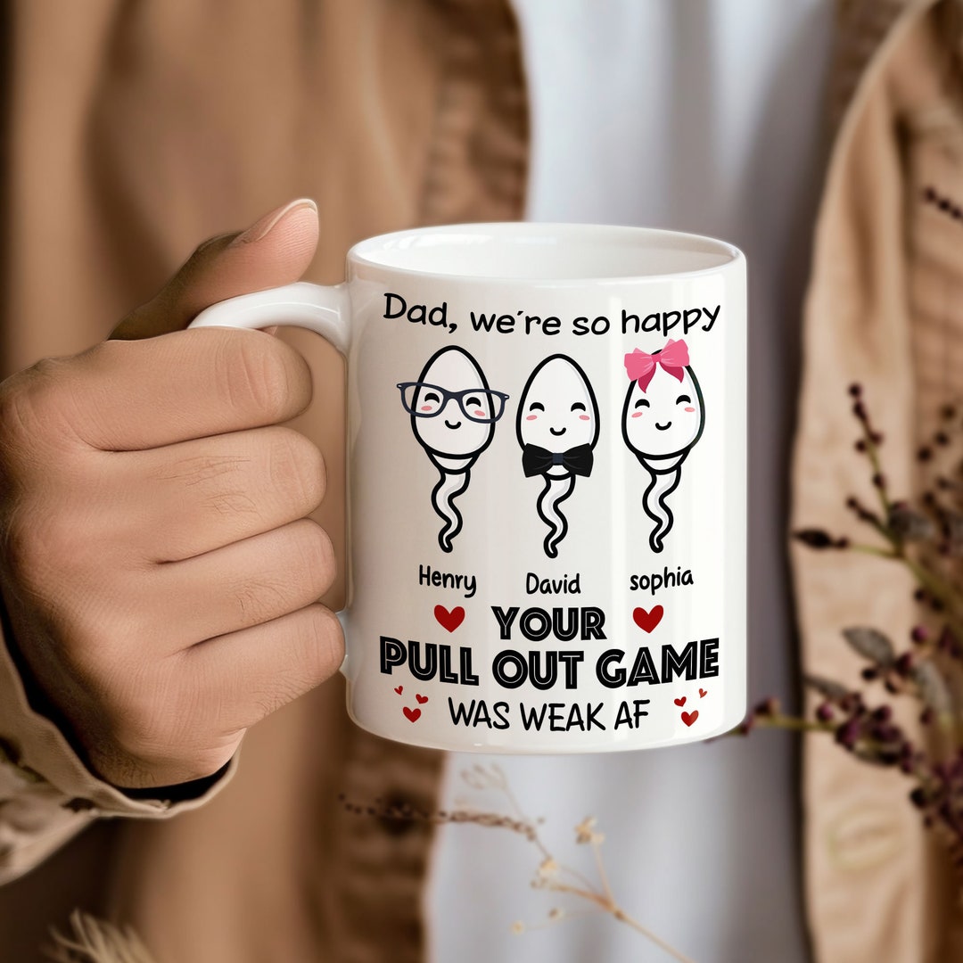 Personalized Sperm Mug for Dad, Gift for Dad Travel Mug With Kids Name ...