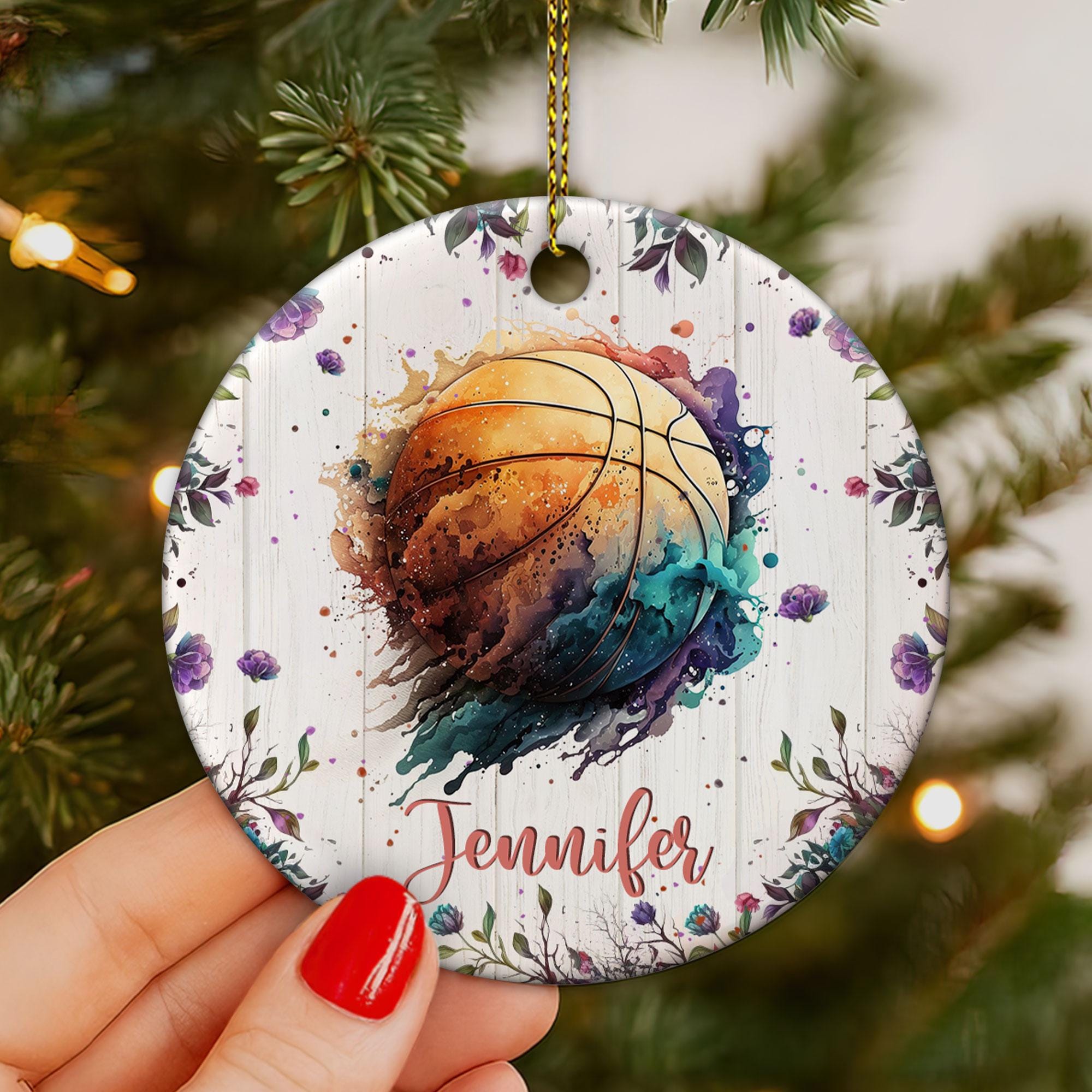 Basketball Lover Personalized Ceramic Ornament – Custom Sports ...
