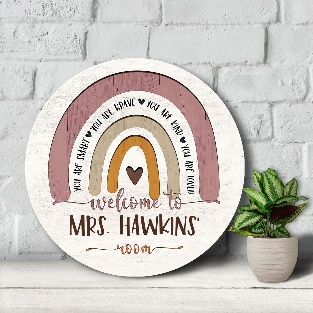 Personalized Classroom Wooden Sign, Teacher Door Sign, Teacher ...