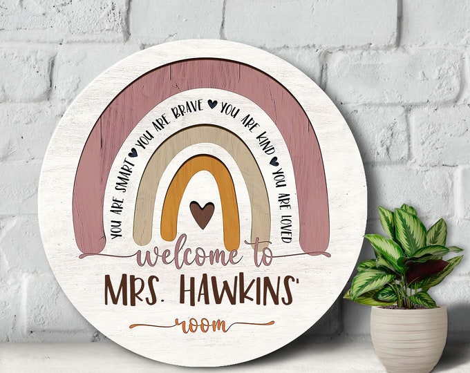 DIGITAL DOWNLOAD Classroom Decor Boho Pastel Rainbow Neutral Welcome to ...