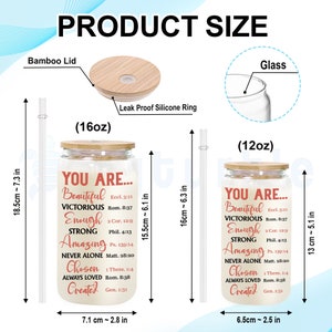 Personalized Faith Glass Can Cup With Lid and Straw, Christian Gifts ...