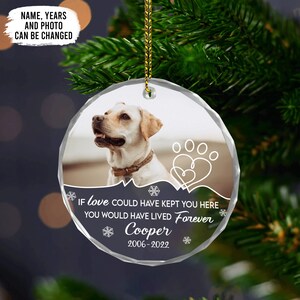 Personalized Dog Memorial Crystal Ornament, Pet Memorial Ornament, in ...