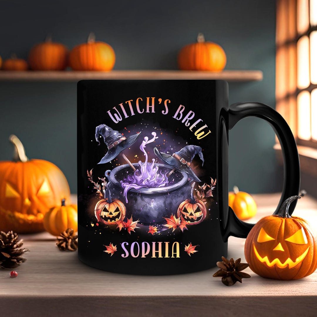 Personalized Witch Brew Mug, Witches Brew Coffee Cup, Witch Halloween ...