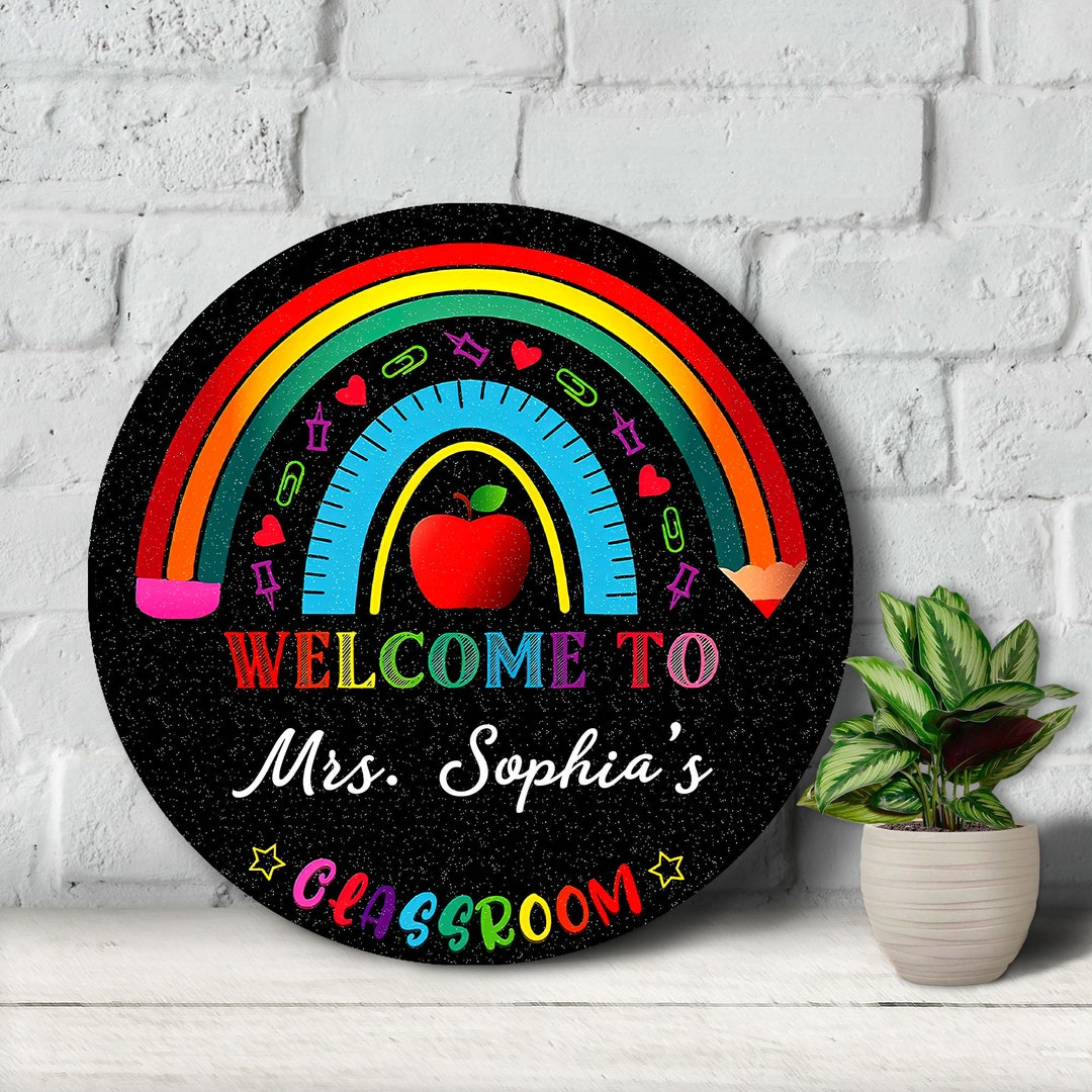Personalized Classroom Wooden Sign, Teacher Door Sign, Teacher ...