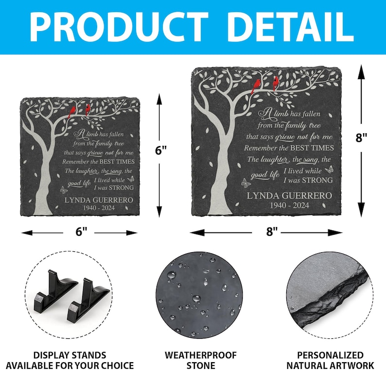 Personalized Memorial Slate Stone: Bereavement Gift, Remembrance Plaque ...