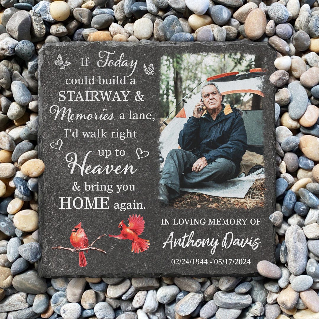 Personalized Memorial Garden Stone, Slate Grave Marker, Memorial Garden ...