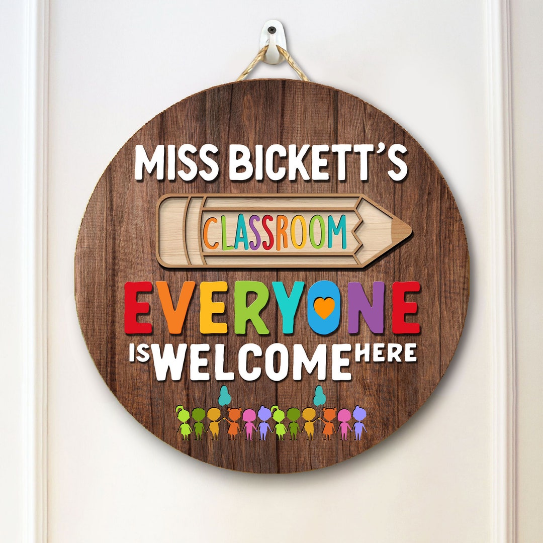 Personalized Classroom Wooden Sign, Back to School Wood Sign, Teacher ...