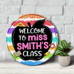 Personalized Classroom Wooden Sign, Rainbow Classroom Decor, Wood Sign ...