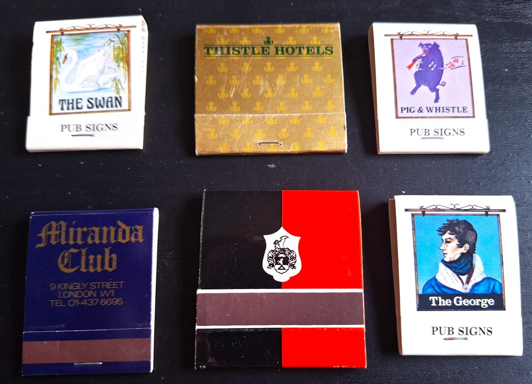 Lot of 12 Vintage Restaurant, Hotel, Business, Matchbook Covers From UK ...