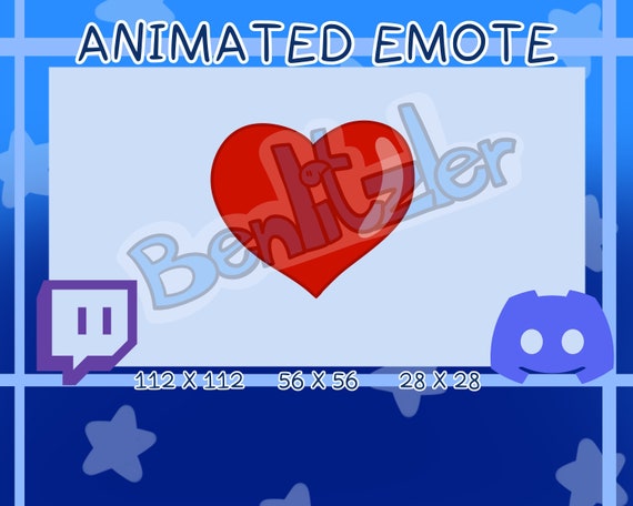 Emote Animated Red Heart Emote Discord & Twitch - Etsy