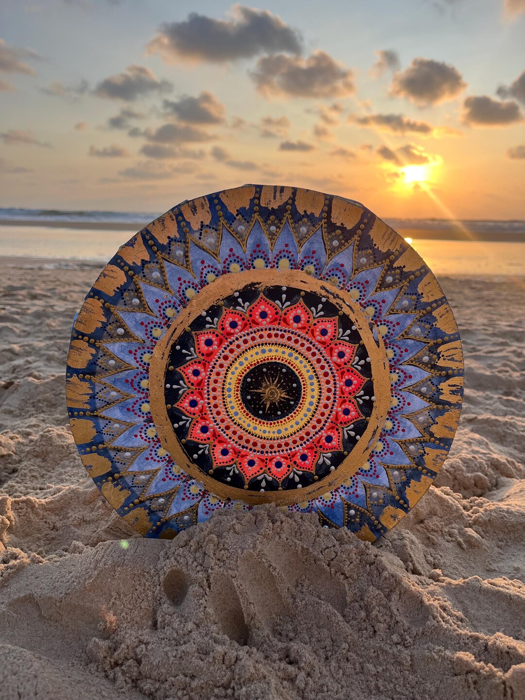 Solar Gate Mandala – Dot Art, Sacred Geometry, Meditation Decor - Etsy