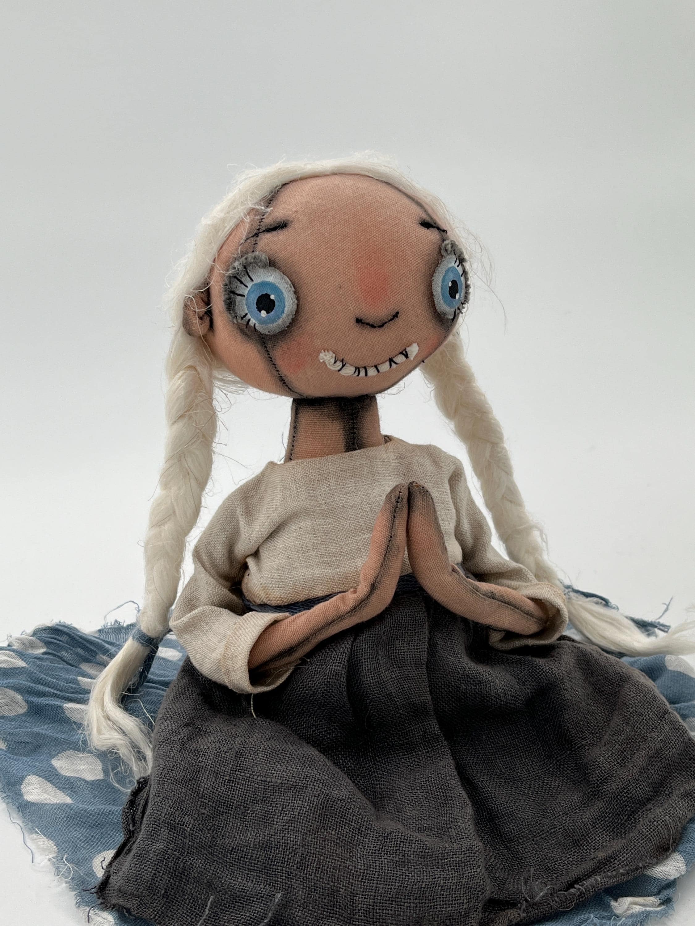 Handmade Fabric Rag Doll, OOAK Art Doll, 10 Inch - Etsy