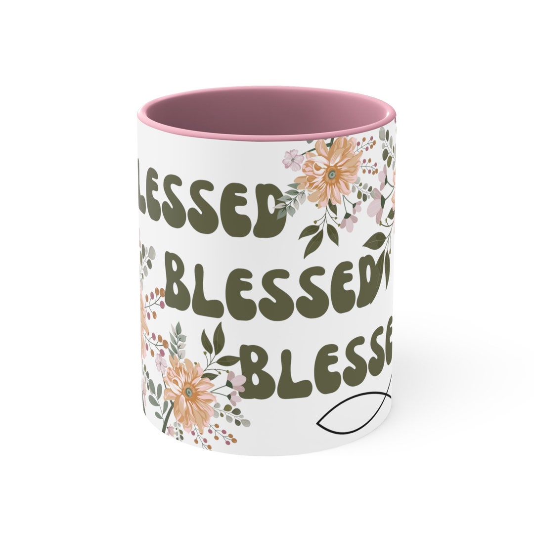 Christian Mug, Jesus, Blessed With Ichthys Symbol, Coffe Mug, Teacup ...