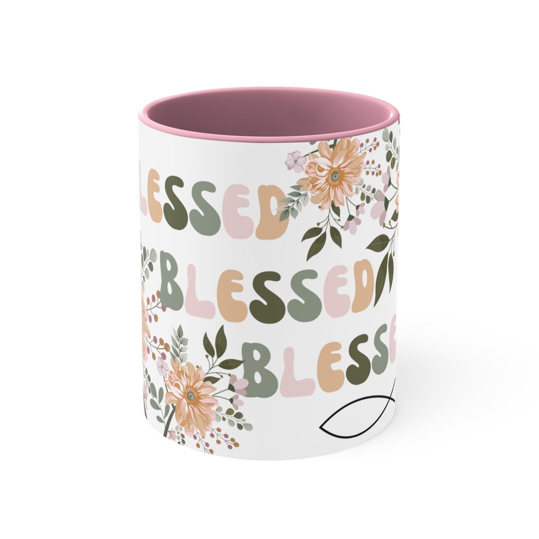 Christian Mug, Jesus, Blessed With Ichthys Symbol, Coffe Mug, Teacup ...