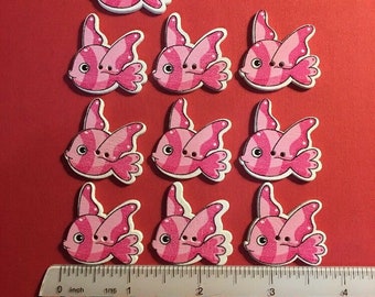 Wooden Fish Buttons - Etsy