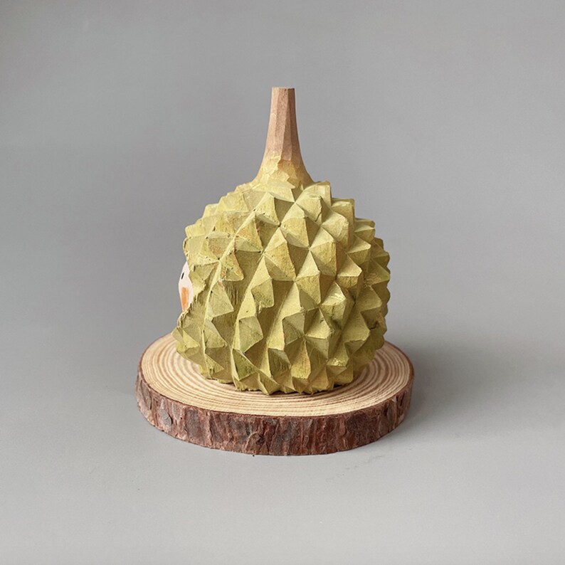 Hand-carved Durian Wood Fruit Ornament | Exotic Fruit Decor | Kitchen ...