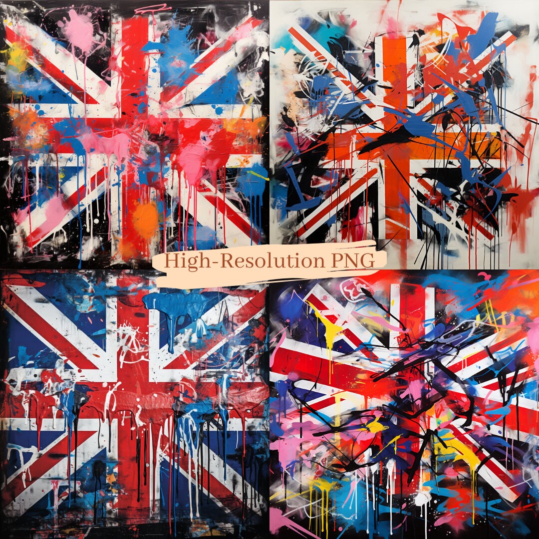 Union Jack Graffiti Design - Vibrant Urban Art Representation of the UK ...