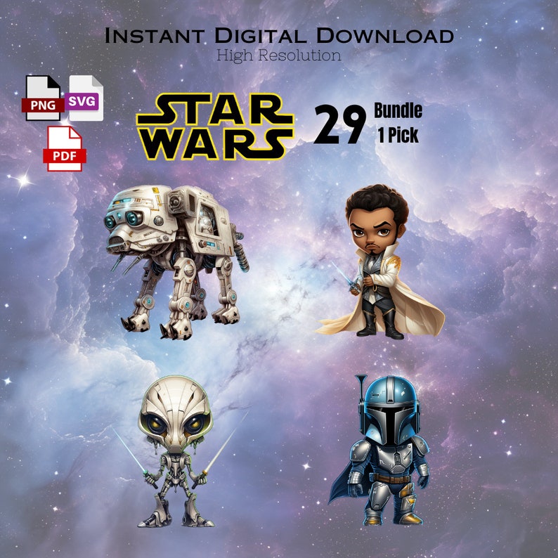 Star Wars High-resolution Digital Clipart Collection in SVG, PNG, PDF ...