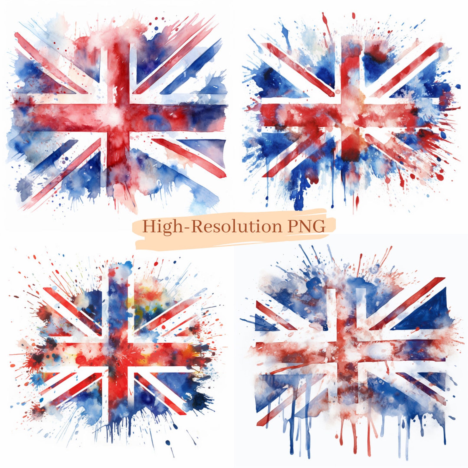 Watercolor Union Jack Design - Artistic Interpretation of the UK Flag ...