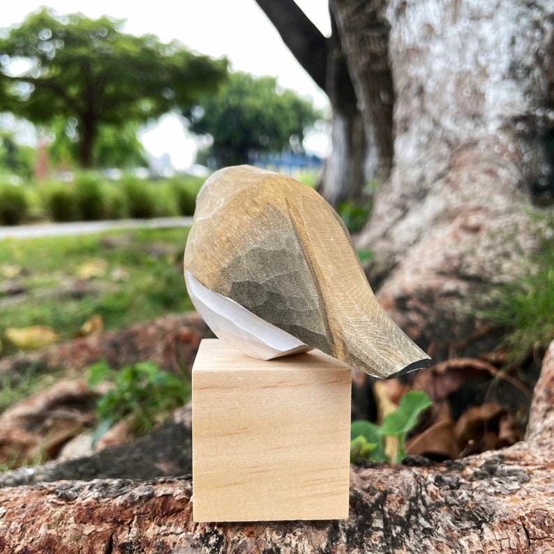 Hand-carved Wooden Robin | Cute Animal Ornament | Unique Anniversary ...