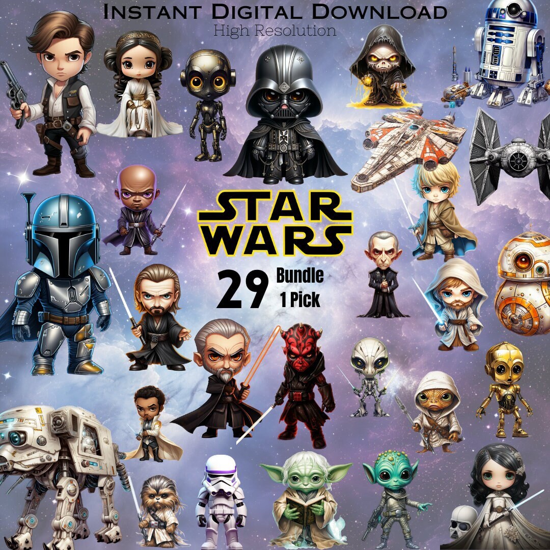 Star Wars High-resolution Digital Clipart Collection in SVG, PNG, PDF ...