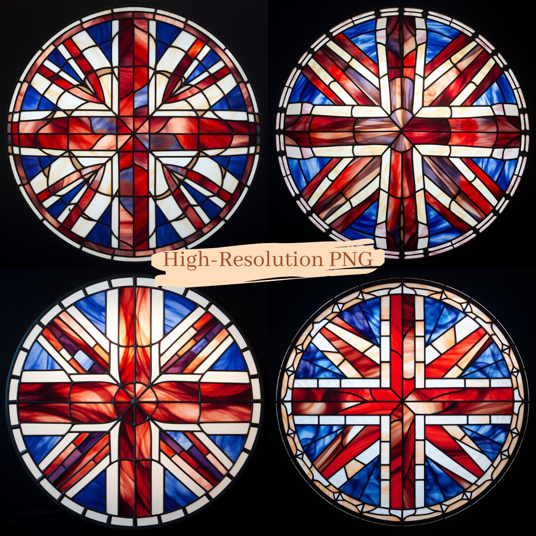 Stained Glass Union Jack Design - Classic Artistic Interpretation of ...