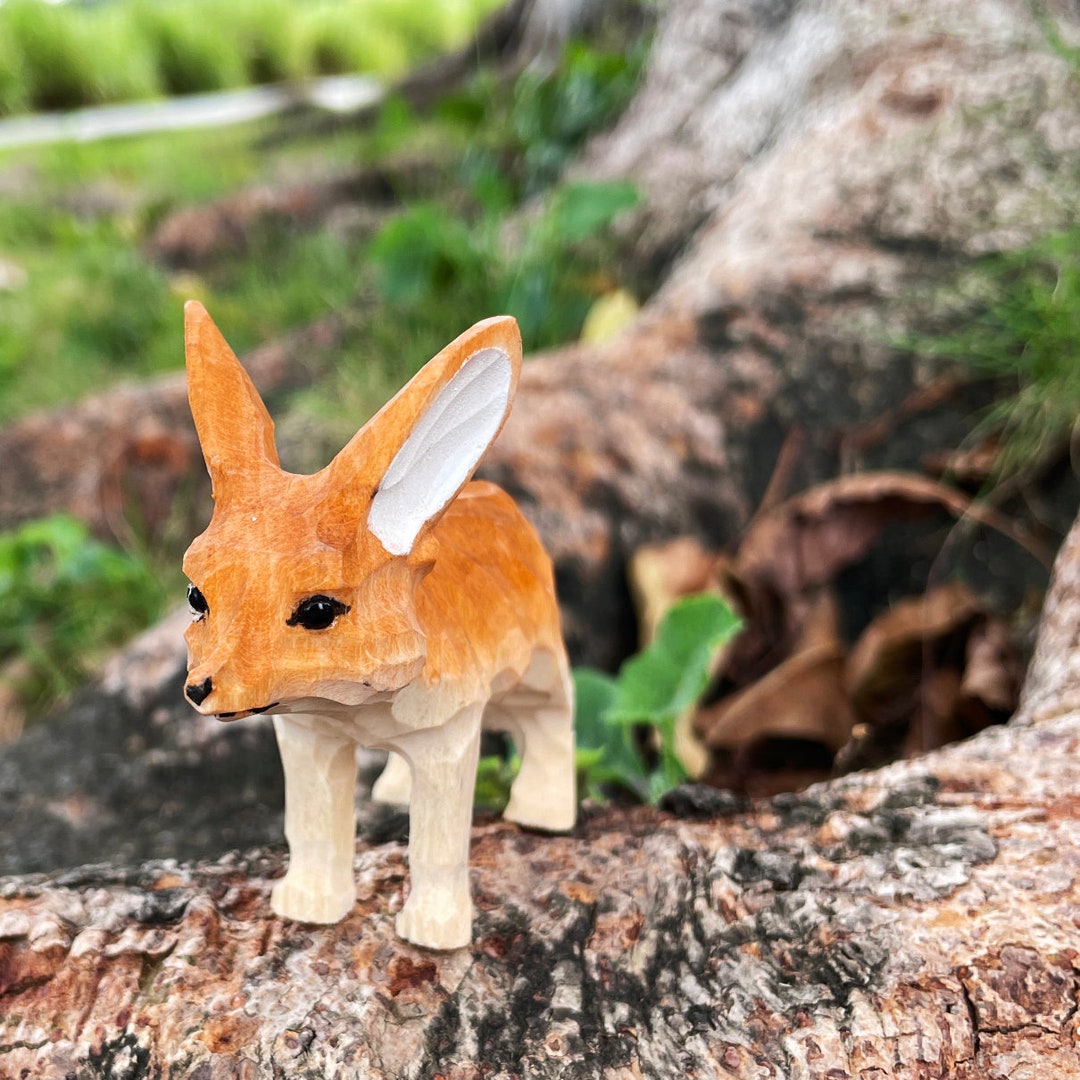 Hand-carved Wooden Fennec Fox | Cute Nordic Animal Ornament | Unique ...