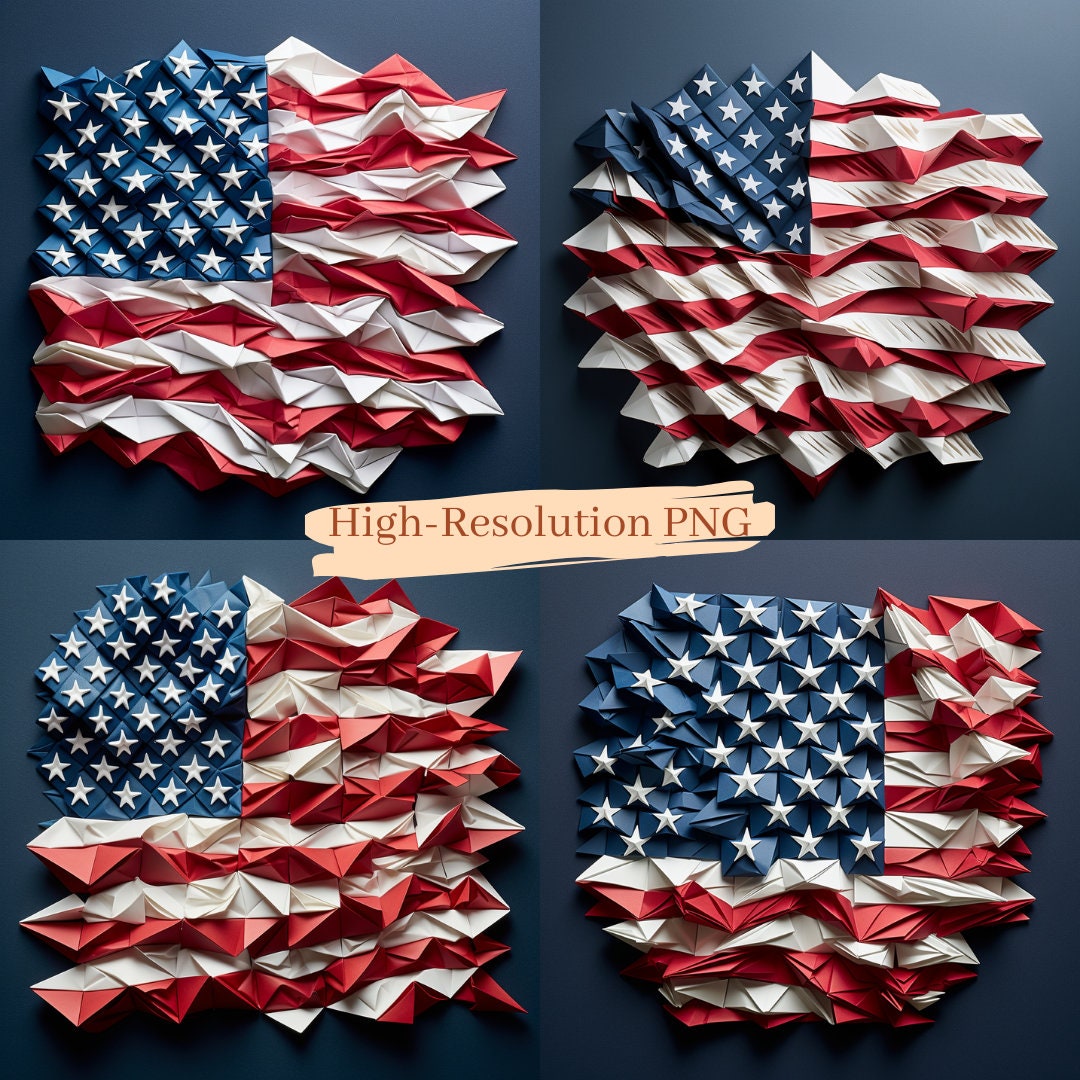 Origami Flag Design - American Flag Art With Paper Folding Aesthetics ...