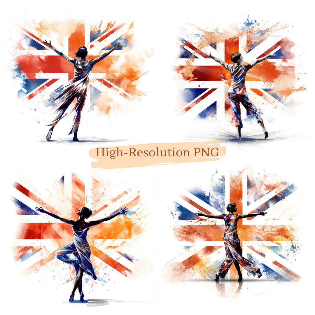 Elegant Union Jack Pen and Ink Style Design - Digital Download - 4 PNG ...