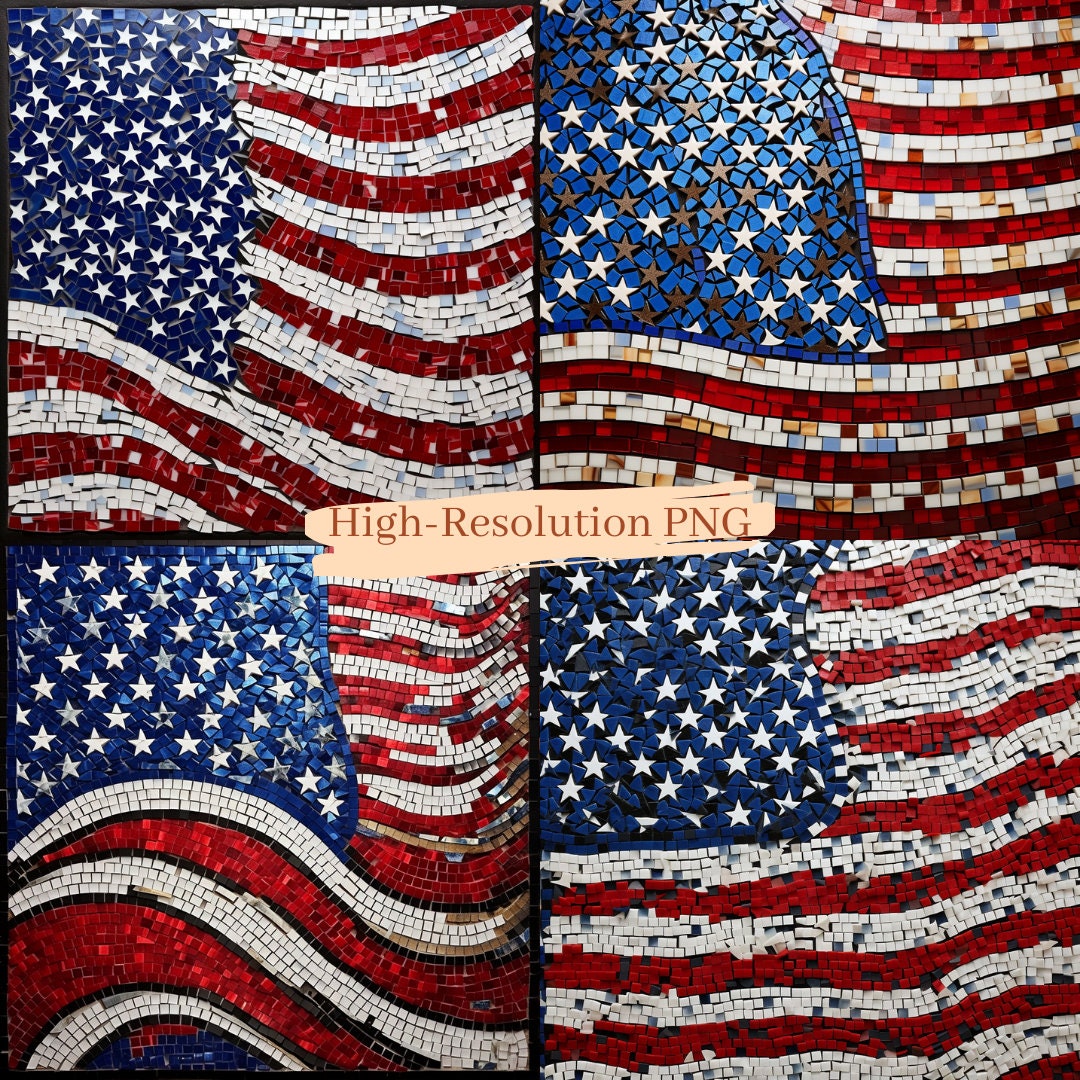 Vivid American Flag Mosaic Design: High-resolution PNG, Ideal for ...