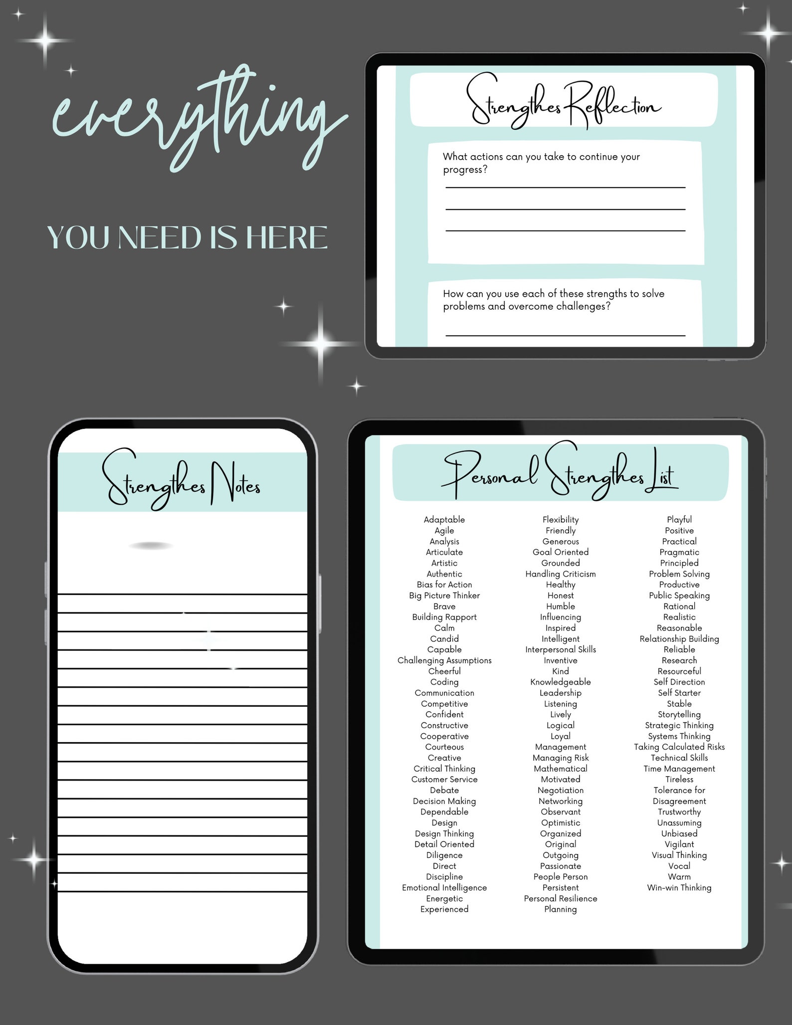 Identifying Strengths Printable Worksheets, Self Improvement, Self ...