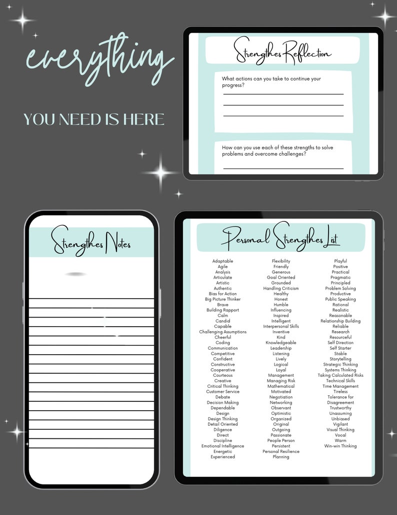 Identifying Strengths Printable Worksheets, Self Improvement, Self ...