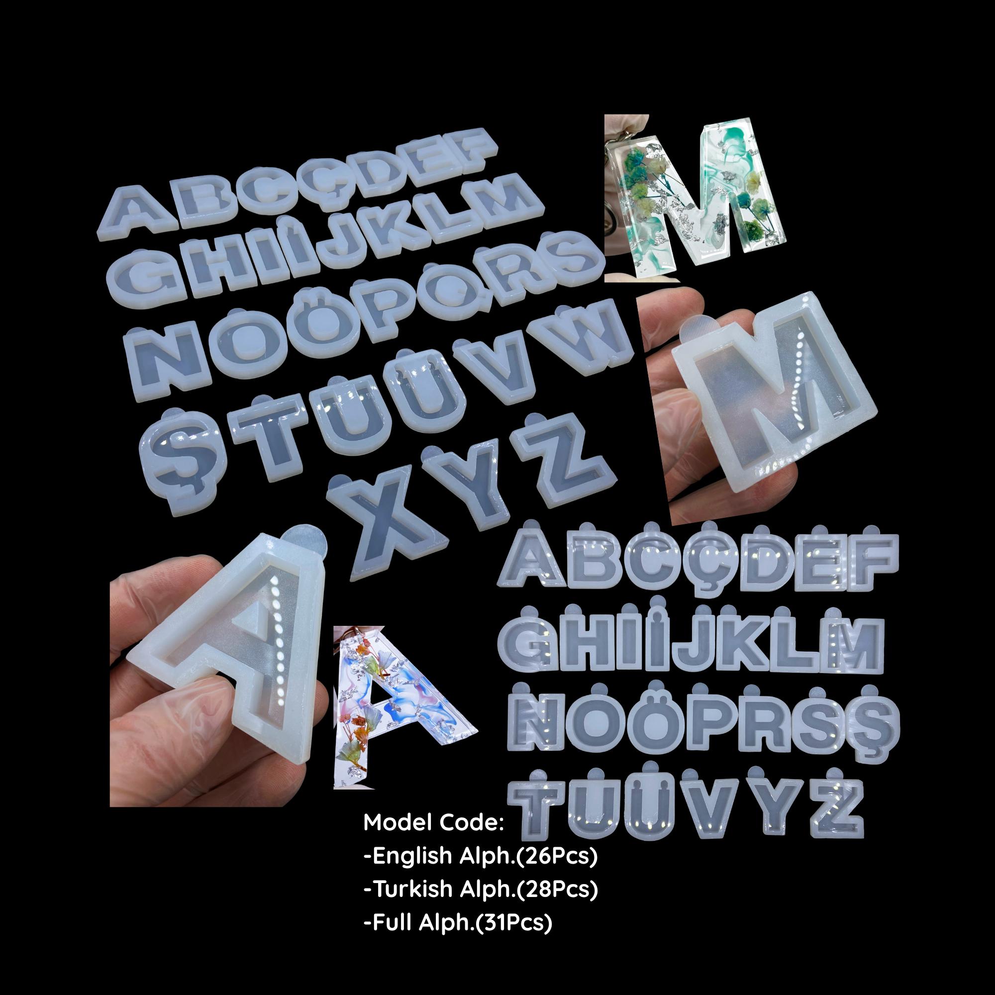Silicone Alphabet Molds for Epoxy | Flat, Reverse, Mini & Medium ...