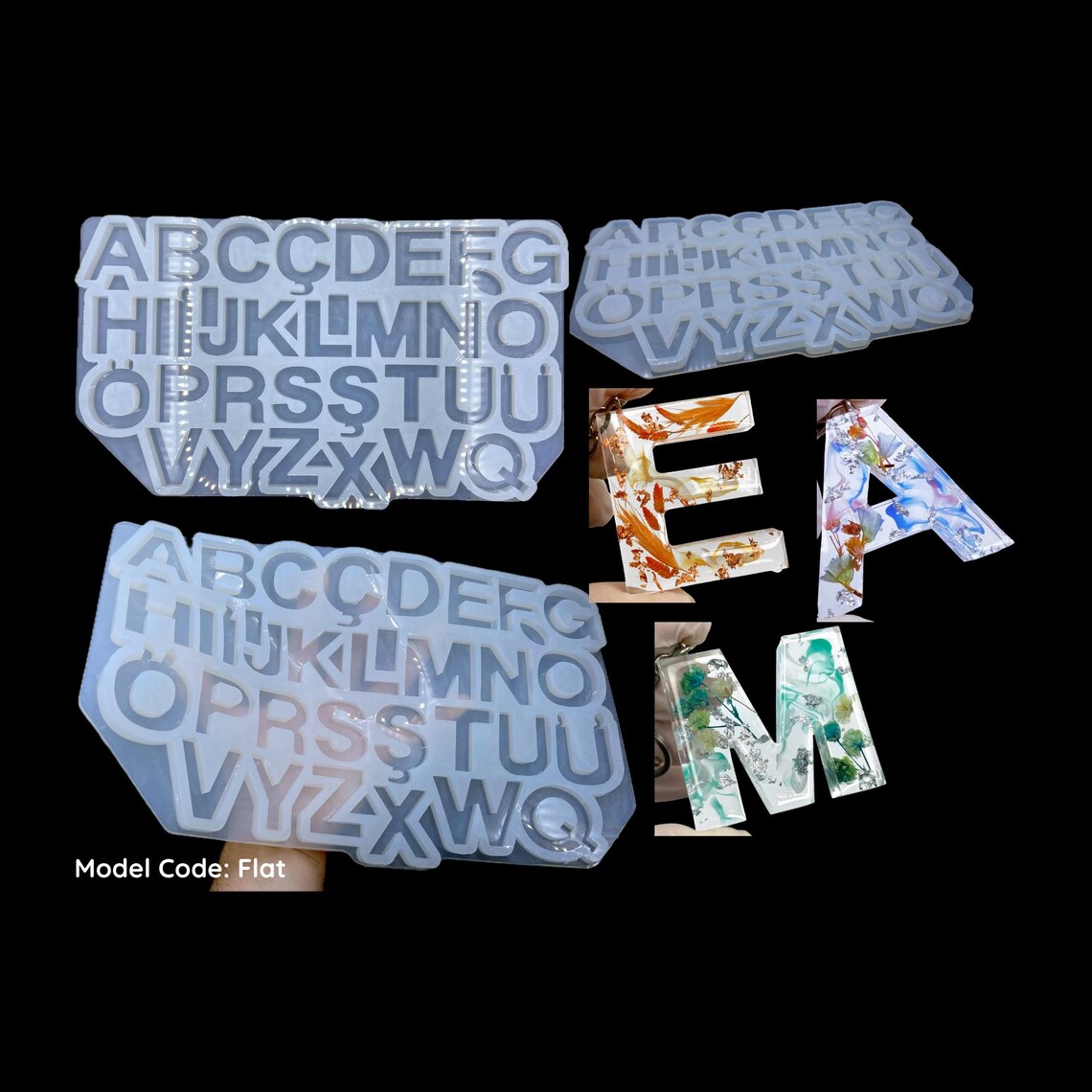 Silicone Alphabet Molds for Epoxy | Flat, Reverse, Mini & Medium ...