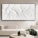 White Wall Art White Horizontal Canvas Art White Textured Wall Art ...
