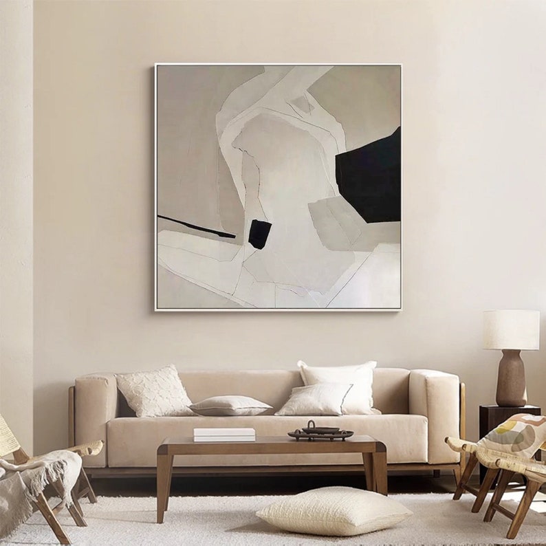 Original Large Beige Abstract Painting Beige Textured Painting - Etsy