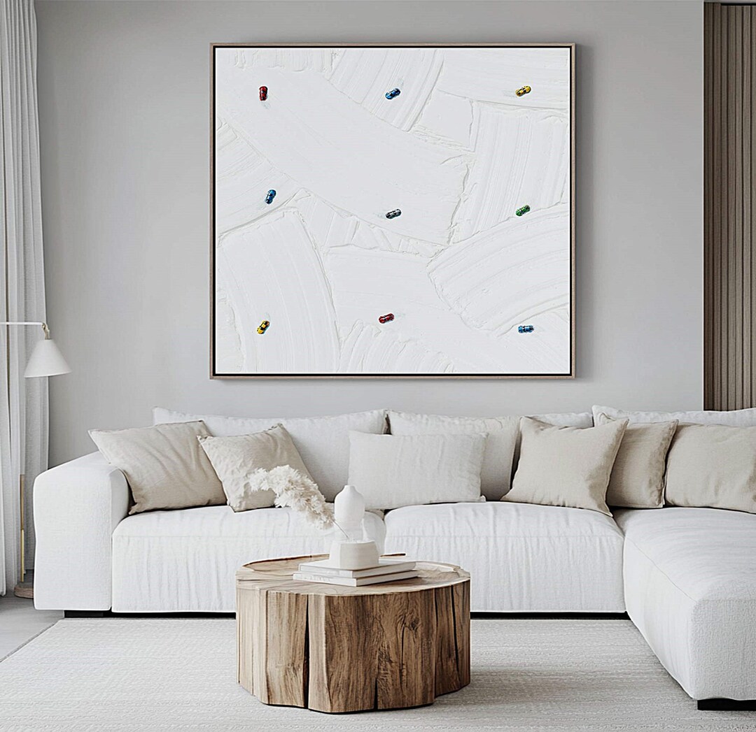 White Texture Wall Art, Car Art, White Abstract Texture Art, 3D Texture ...