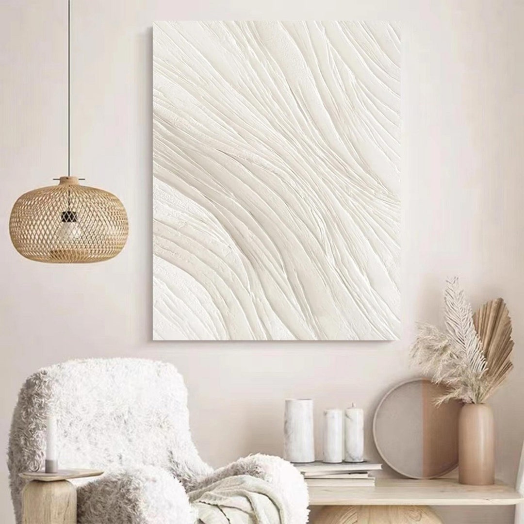 White Plaster Art on Canvas White Textured Canvas Art White Canvas Wall ...