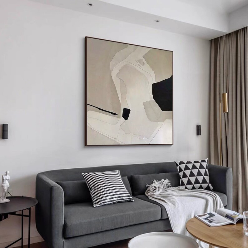 Original Large Beige Abstract Painting Beige Textured Painting - Etsy