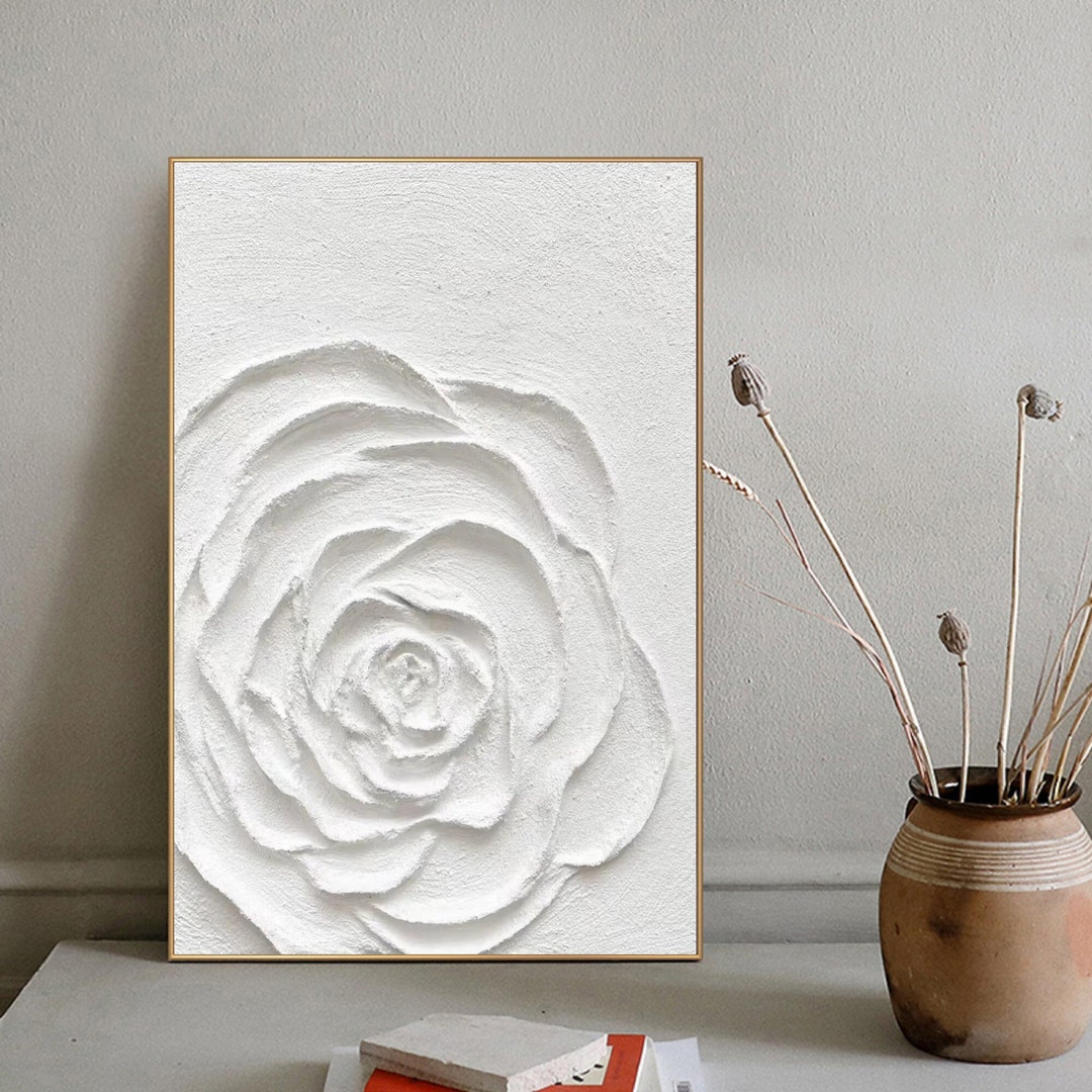 White Wall Art White 3D Textured Art White Textured Wall Art White ...