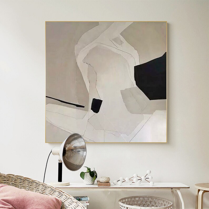 Original Large Beige Abstract Painting Beige Textured Painting - Etsy