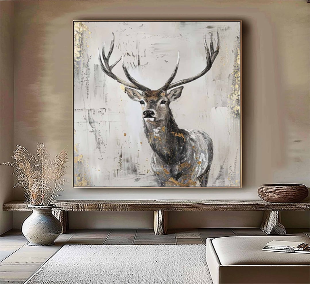 Deer Wall Art Deer Wall Decor Deer Canvas Wall Art Deer Abstract ...
