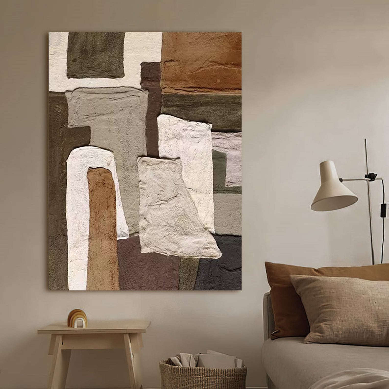 Brown Canvas Abstract Painting Brown Canvas Wall Art Brown - Etsy