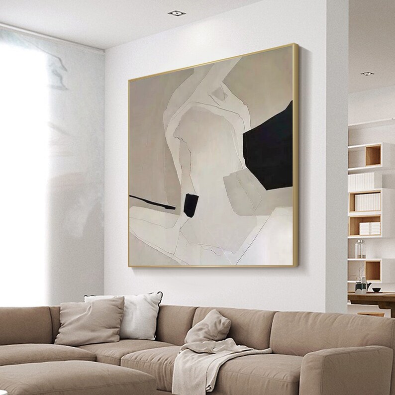 Original Large Beige Abstract Painting Beige Textured Painting - Etsy