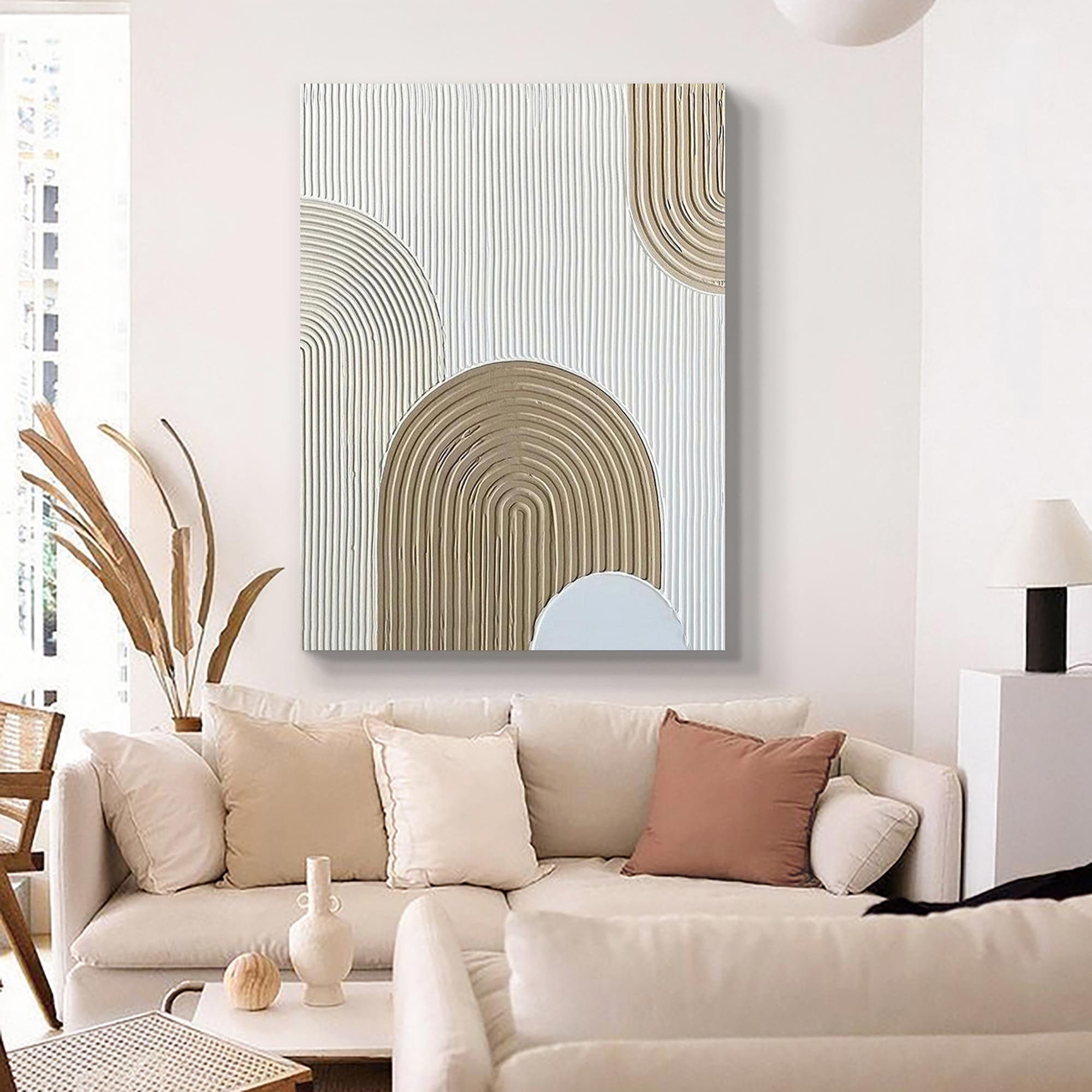 Beige Wabi-sabi Wall Art Beige Arch Wall Art Painting Large - Etsy