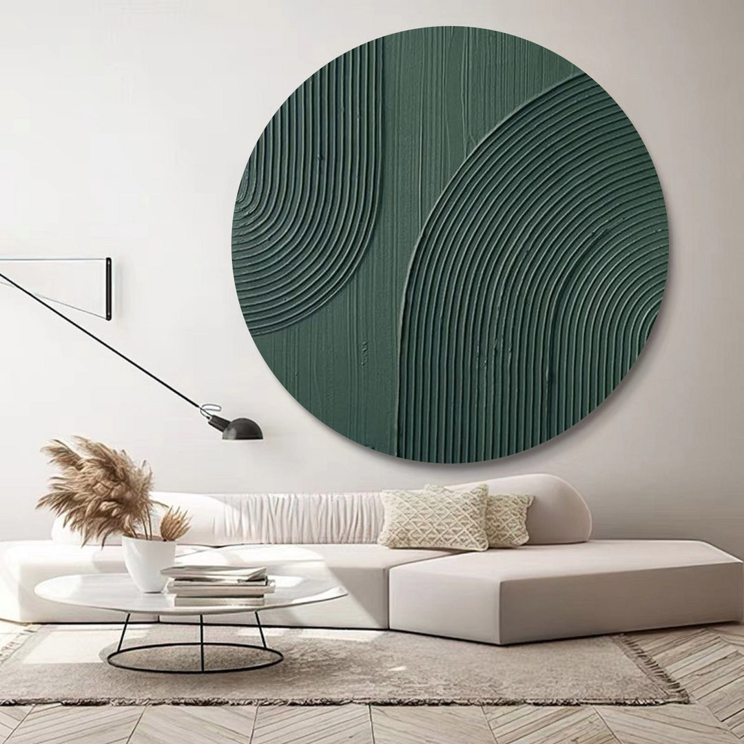 Green Circle Minimalist Art Green Circle Textured Art Circle Green ...