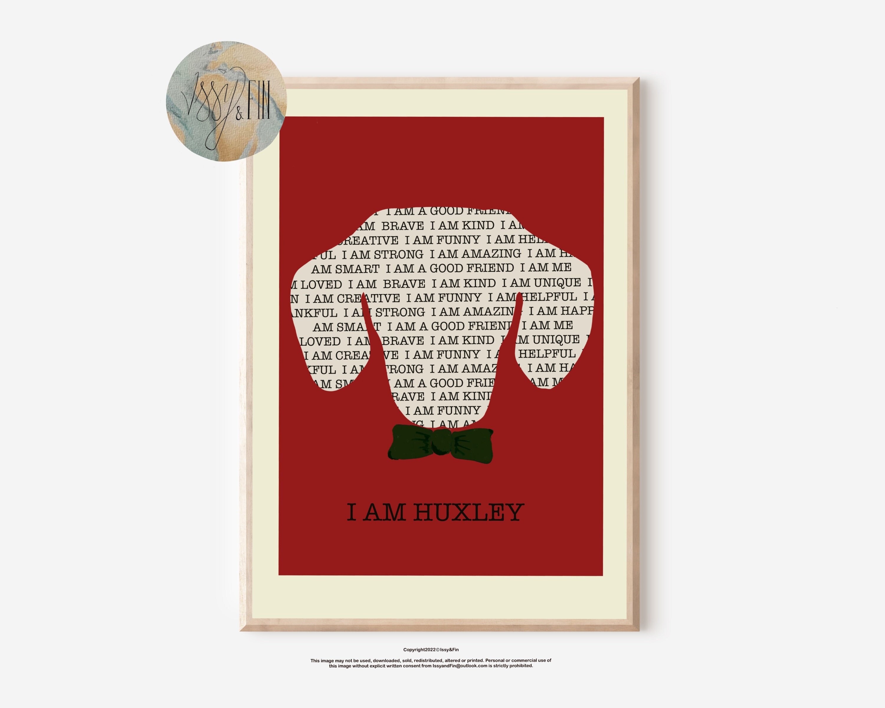 Personalised Positive Affirmation Dog Kids Wall Art Print, Kids Name ...